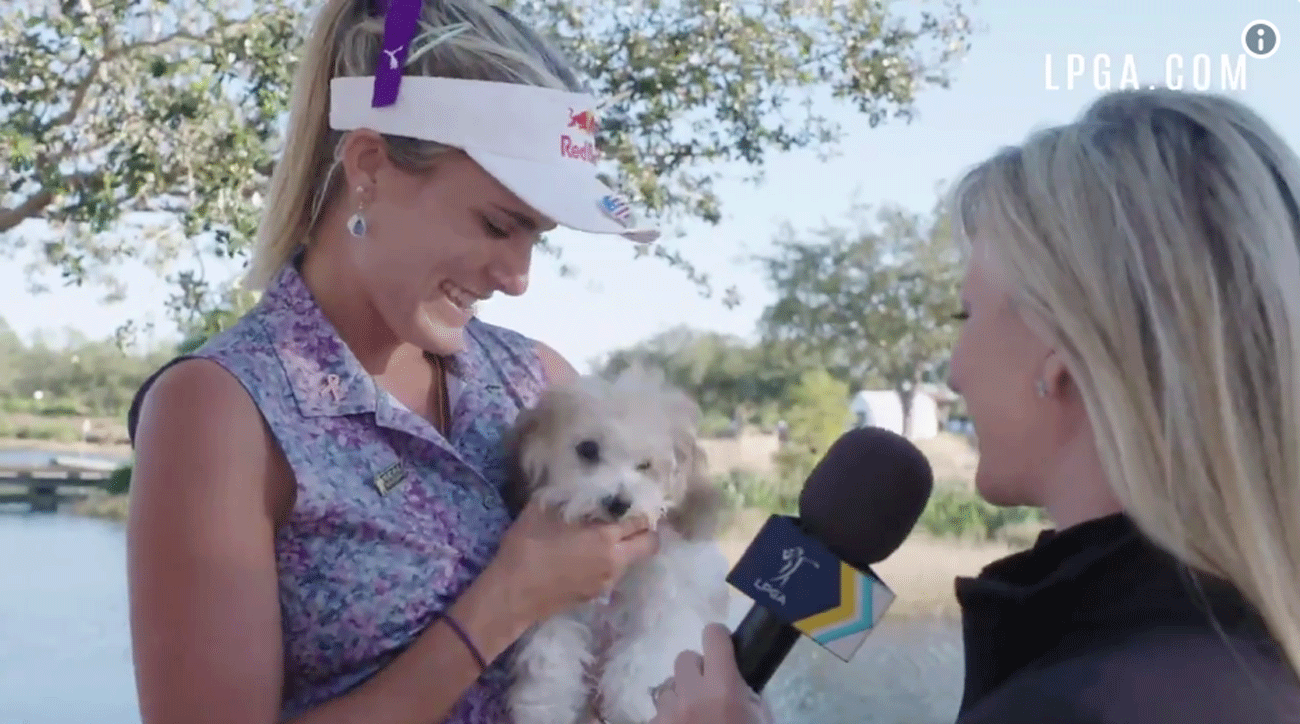 WATCH: Lexi Thompson brings puppy to post-round Q&A - Golf
